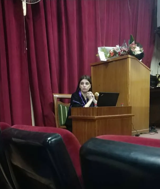 Awarding researcher Najla Ibrahim Al Bustani a master's degree in the ...
