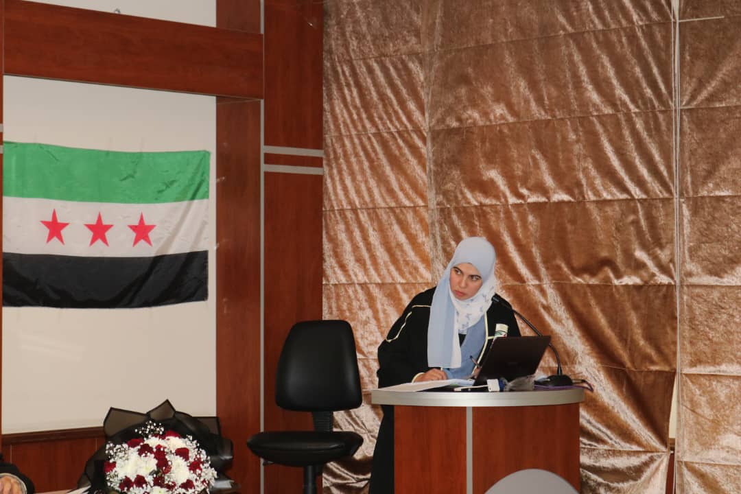 Awarding researcher Mariam Khaled Al-Ndewey a doctorate degree in ...