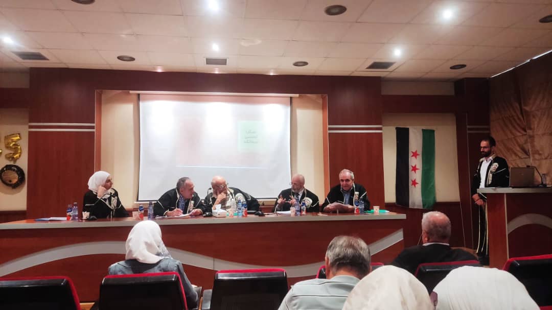 Awarding researcher Alaa Muhammed Al-Baba a doctoral degree in ...