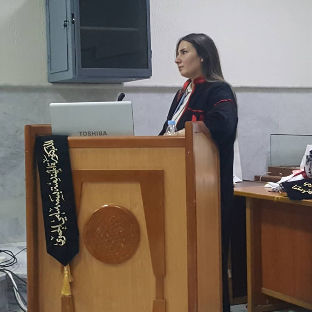 Awarding researcher Basma Sami Al-Hamwi a doctorate degree in field ...
