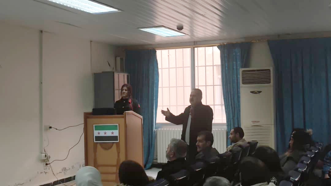 Awarding researcher Samiha Jabr Mahmoud a master's degree in the ...