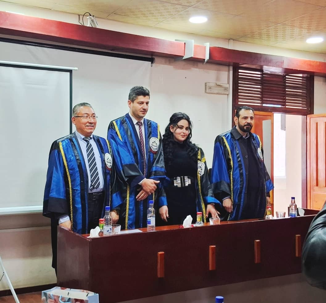 Awarding researcher Lubana Salameh a master's degree in public law with ...
